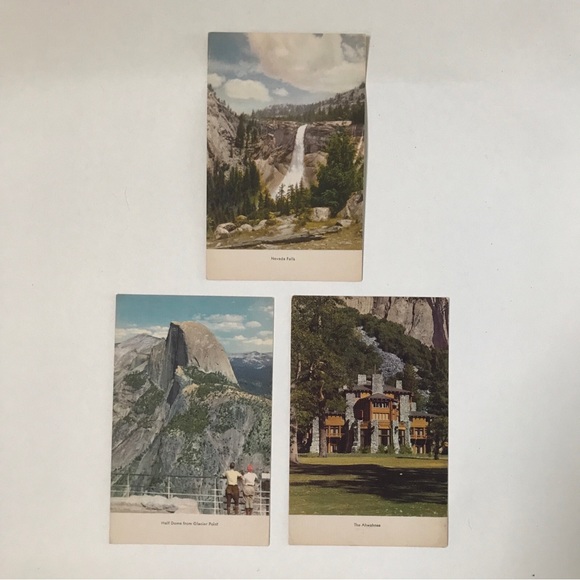 Art | Vintage Yosemite Nevada Falls Ahwahnee Half Dome Colorized ...